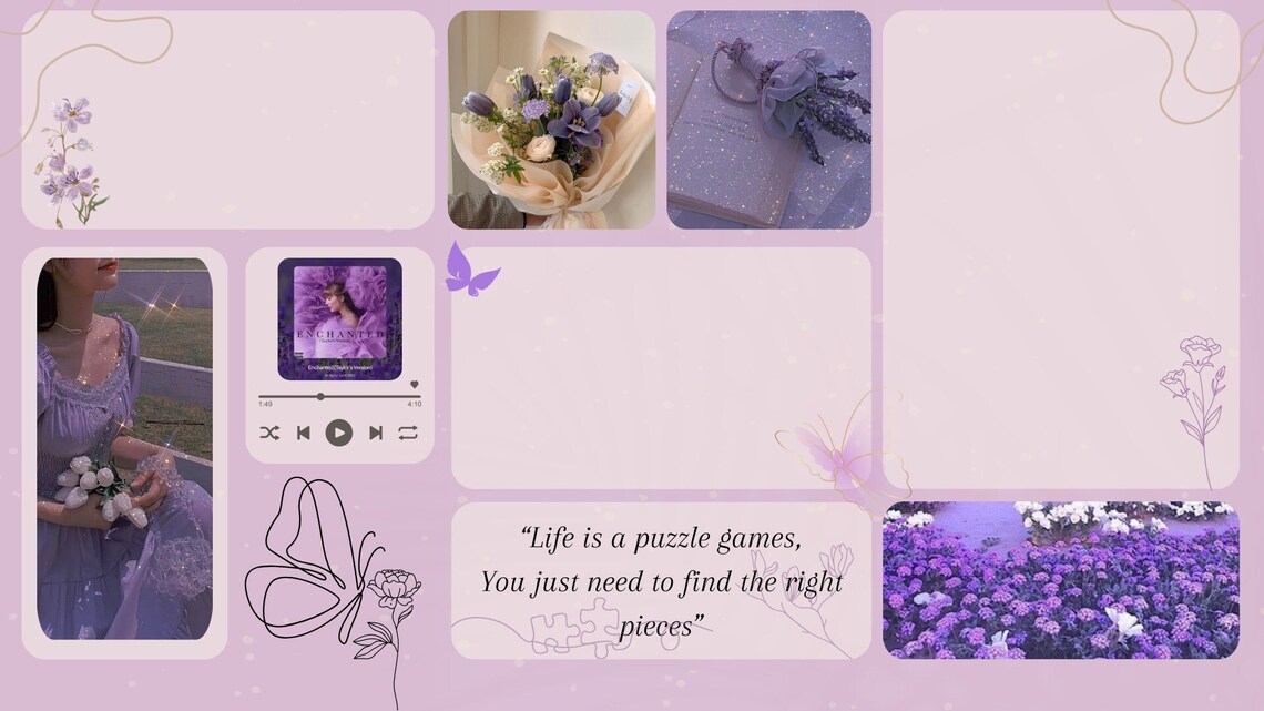 Purple Princess Vibe Desktop Wallpaper - Etsy