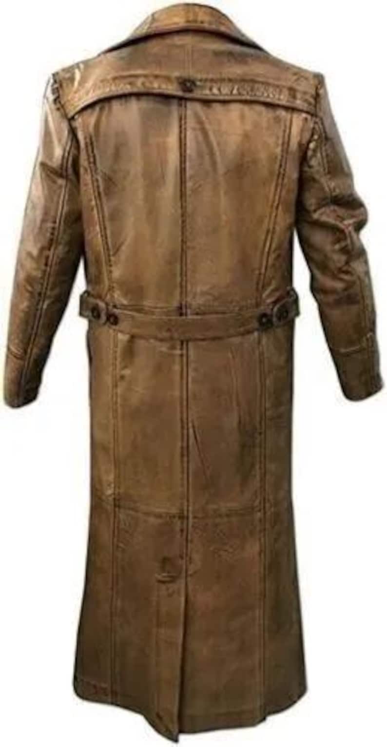 Men's Brown Long Coat-full Length Duster Coat-men's Biker Long Jacket ...