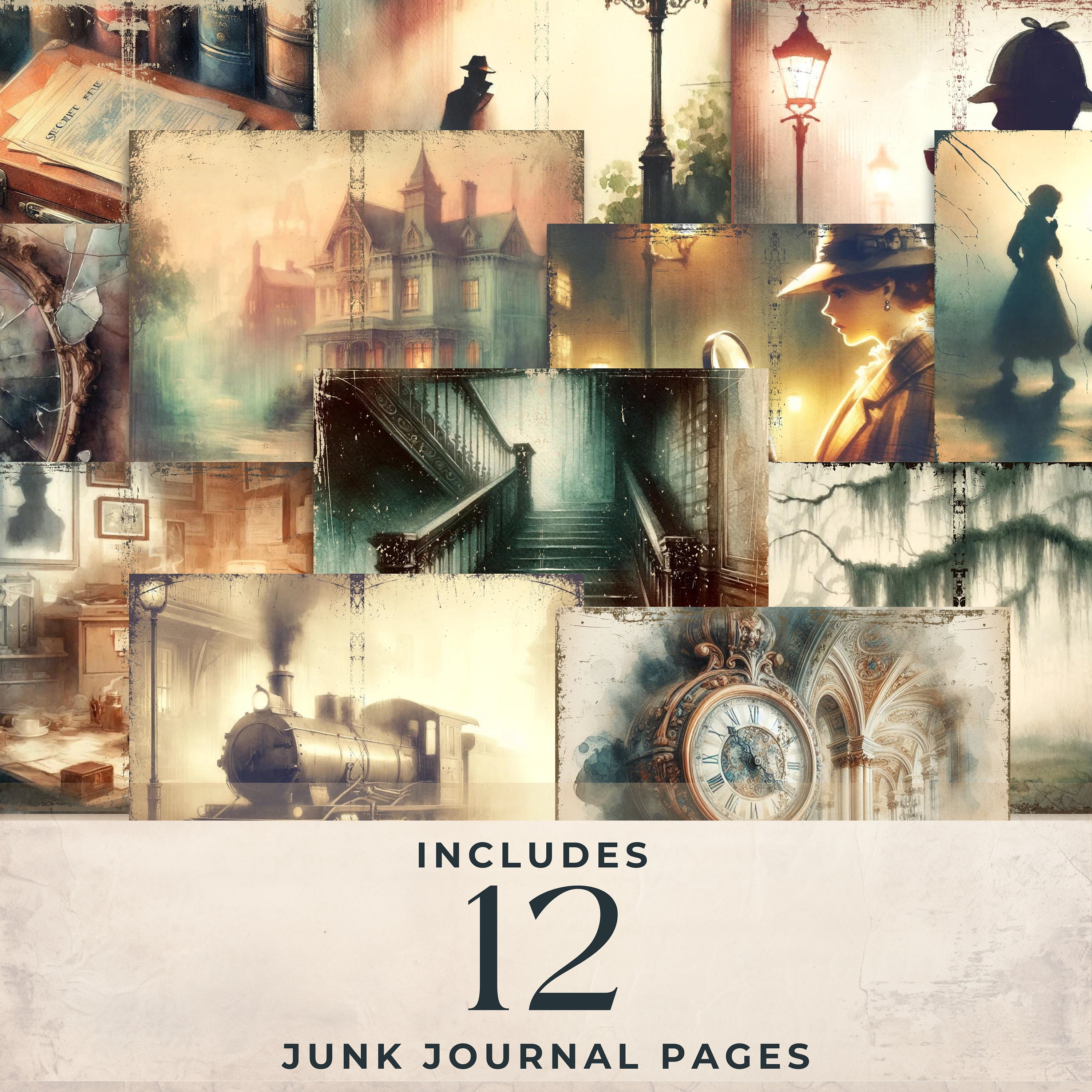 Vintage Mystery Junk Journal Kit | Junk Journal Printable | Detective ...