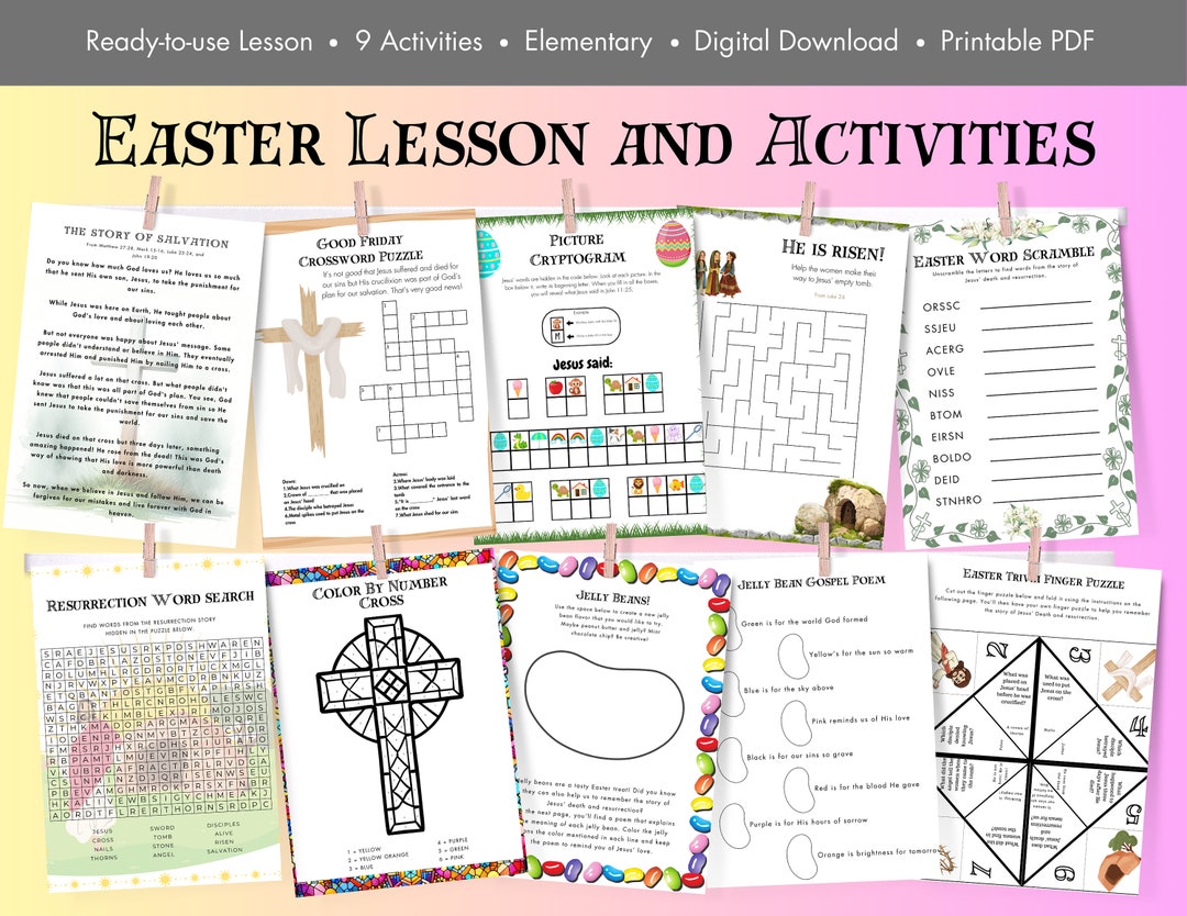 Easter Lesson and Activities Pack Instant Download PDF Resurrection ...