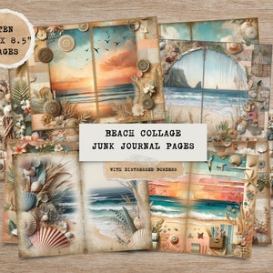 Beach Junk Journal Pages | Junk Journal Printable | Junk Journal Paper ...