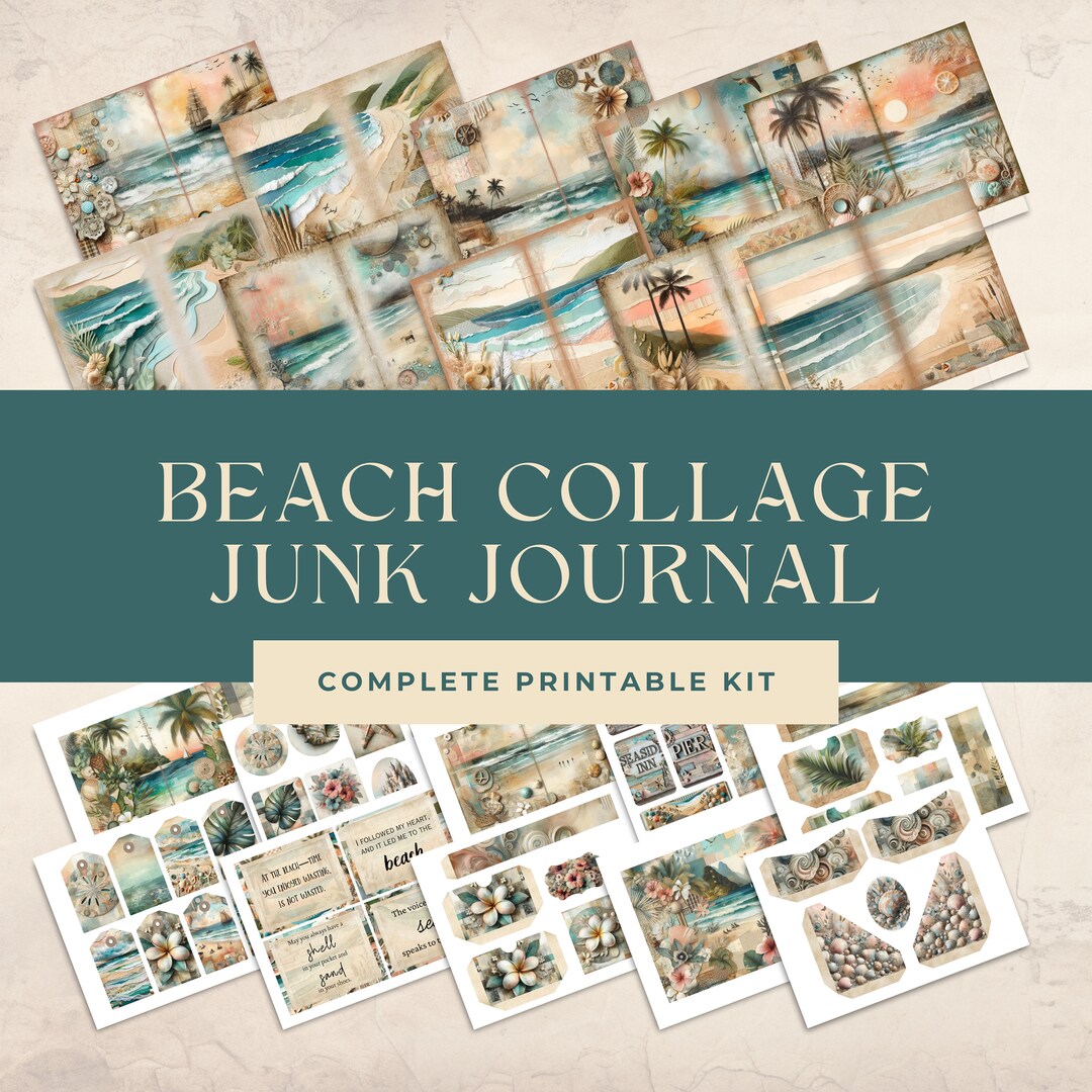 Beach Junk Journal Kit | Junk Journal Printable | Collage Paper ...