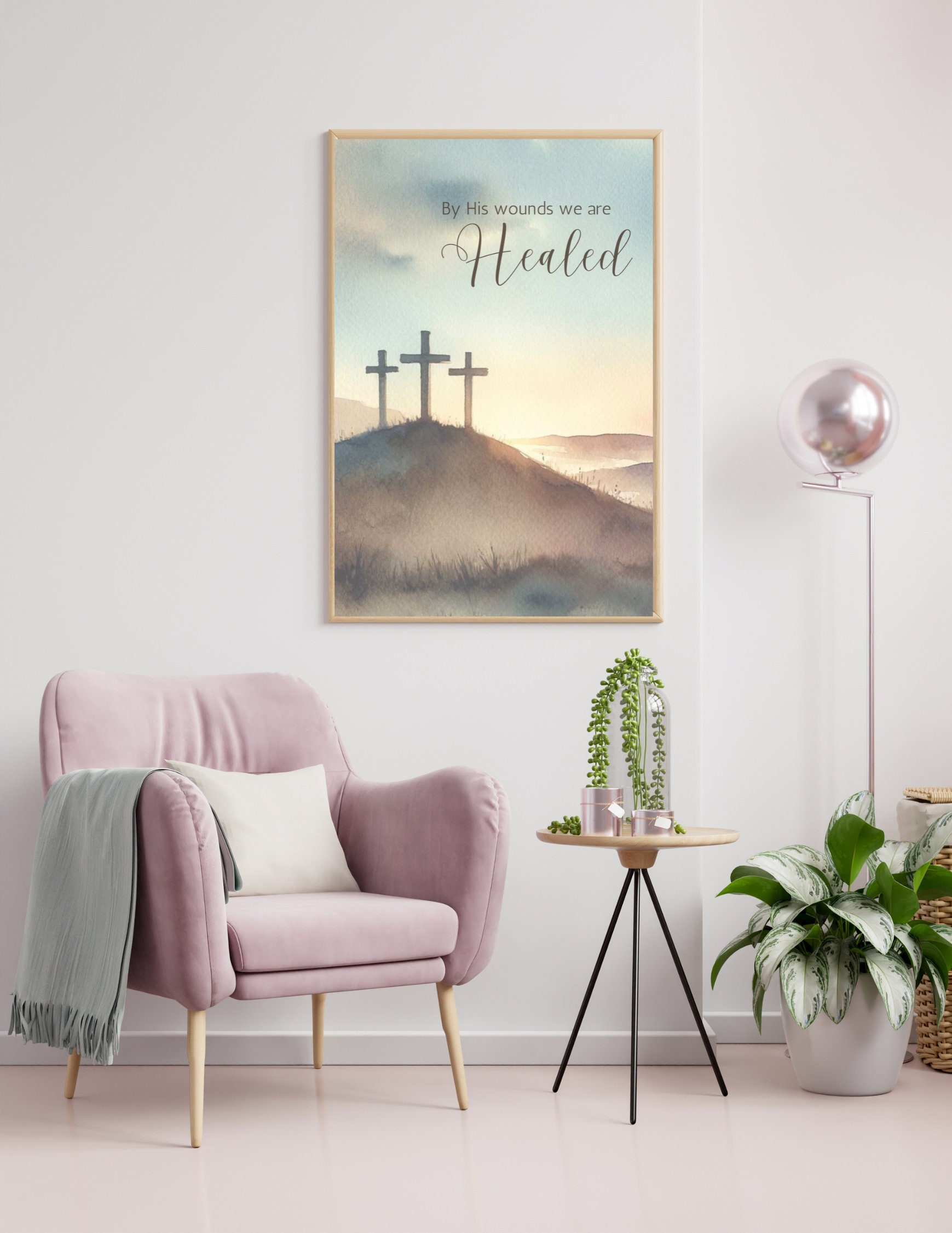 By His Wounds We Are Healed Printable Art Digital Download Watercolor ...