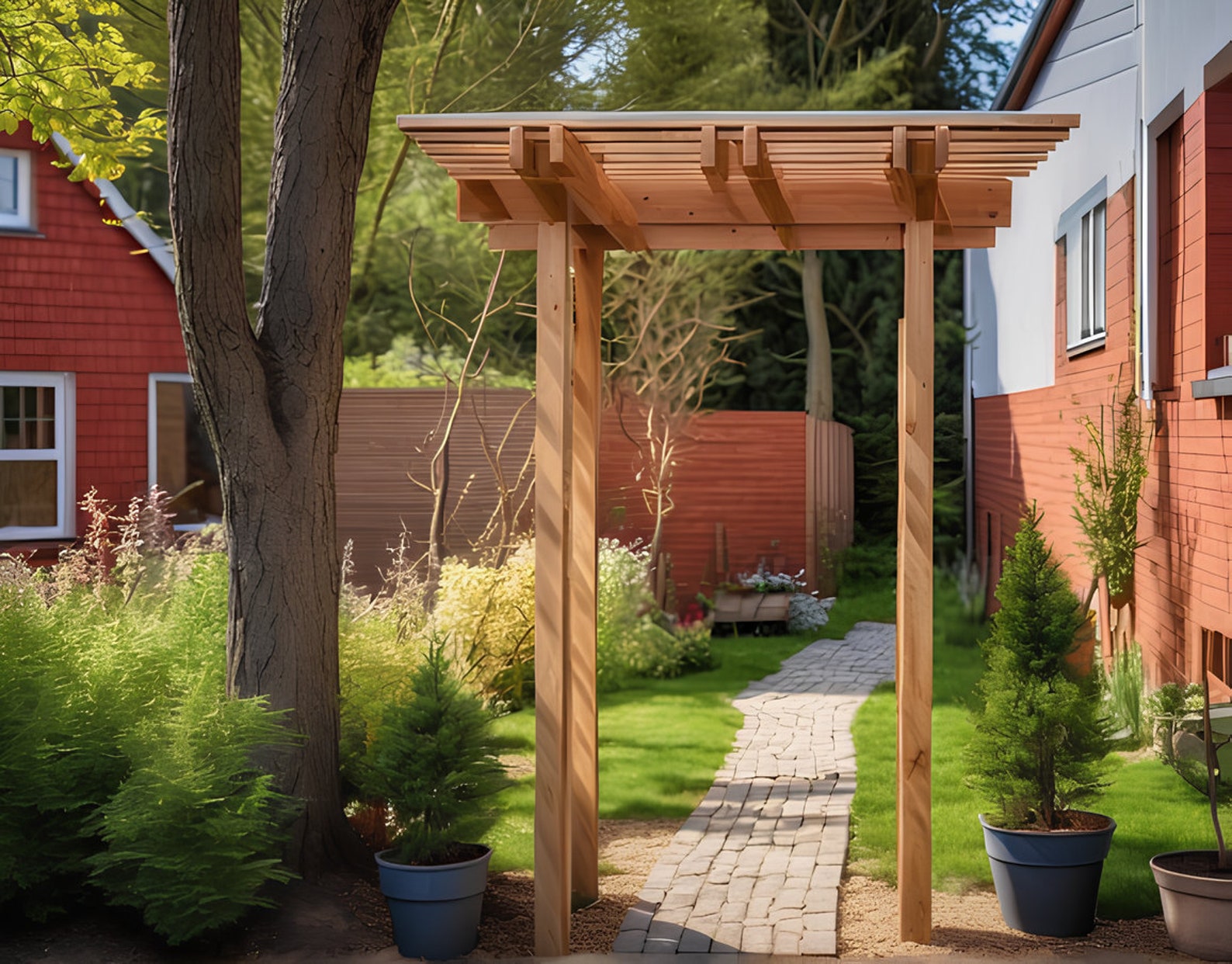 DIY Outdoor Arbor Build Plan, Pergola Plans, Outdoor Arbor Plan Garden ...