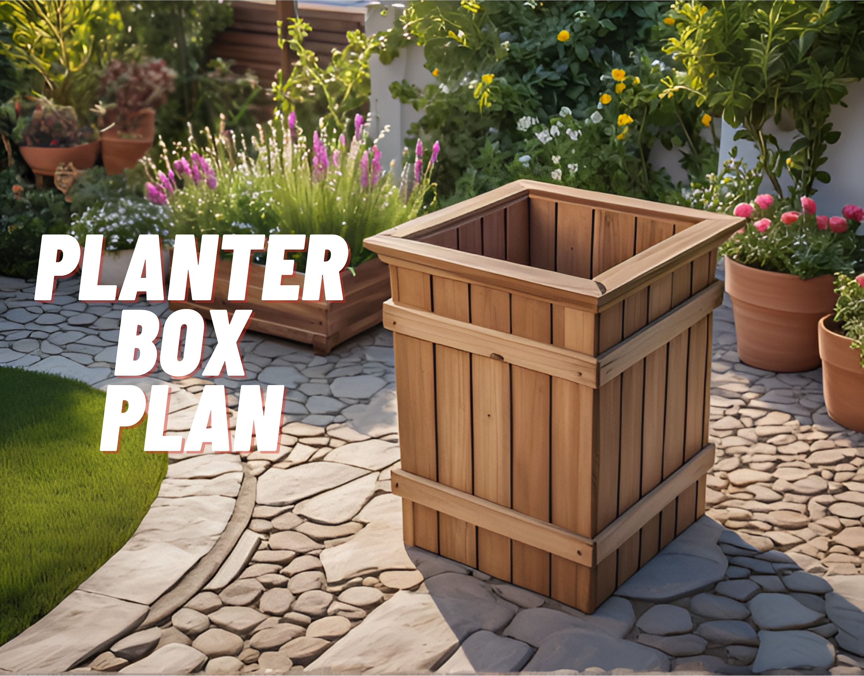 DIY Outdoor Garden Planter Box Build Plan, Garden Planter Box Plans ...