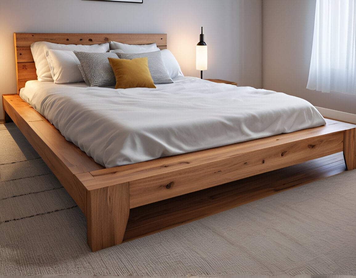 DIY Platform Bed Frame Build Plan PDF, Queen Size Platform Bed, Low ...