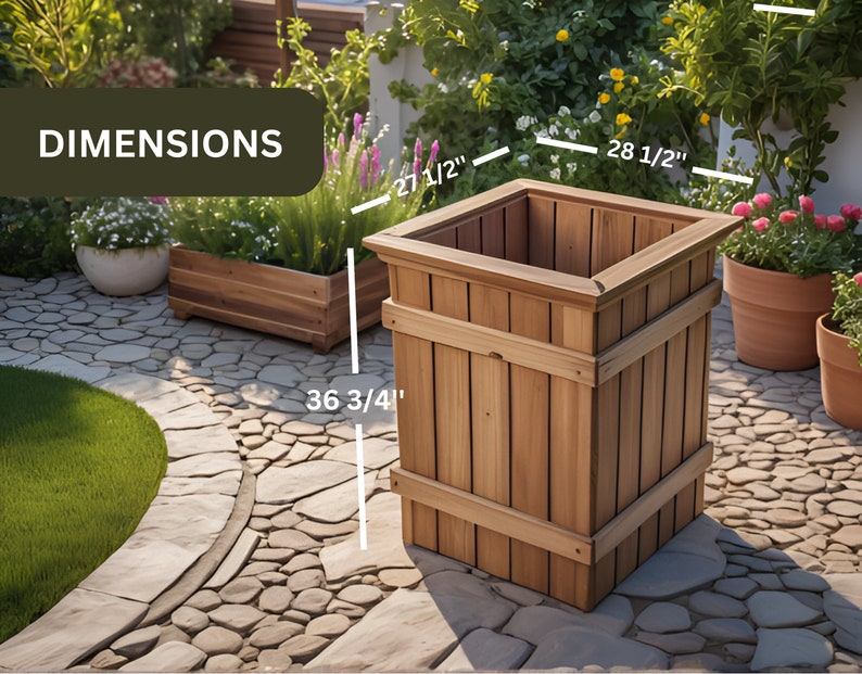 DIY Outdoor Garden Planter Box Build Plan, Garden Planter Box Plans ...