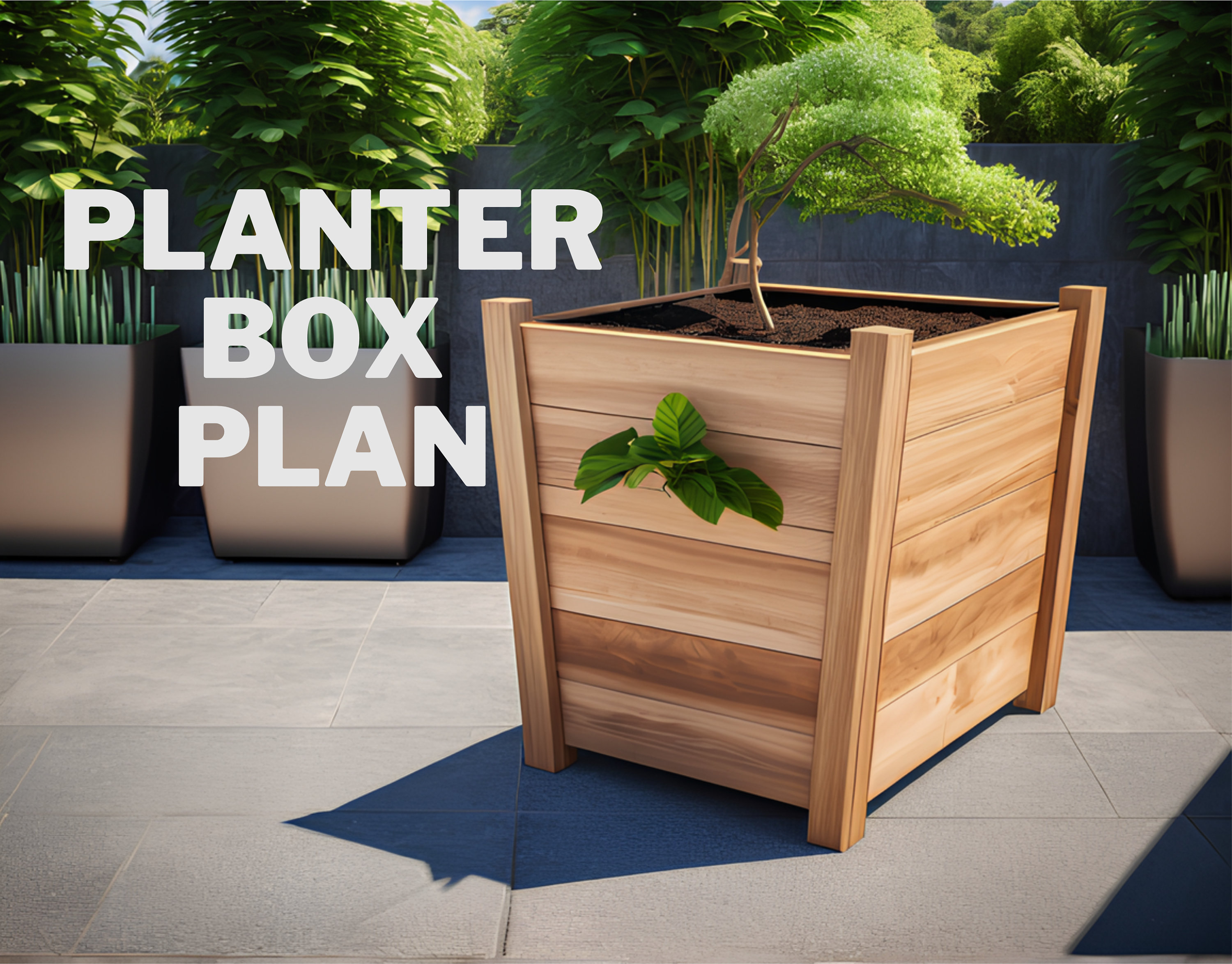 DIY Outdoor Planter Box Plan, Flower Box,woodworking Plans,diy Plans ...