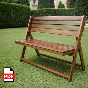 DIY Folding Bench Plan Pdf File , Outdoor Bench, Diy Plans, Woodworking ...