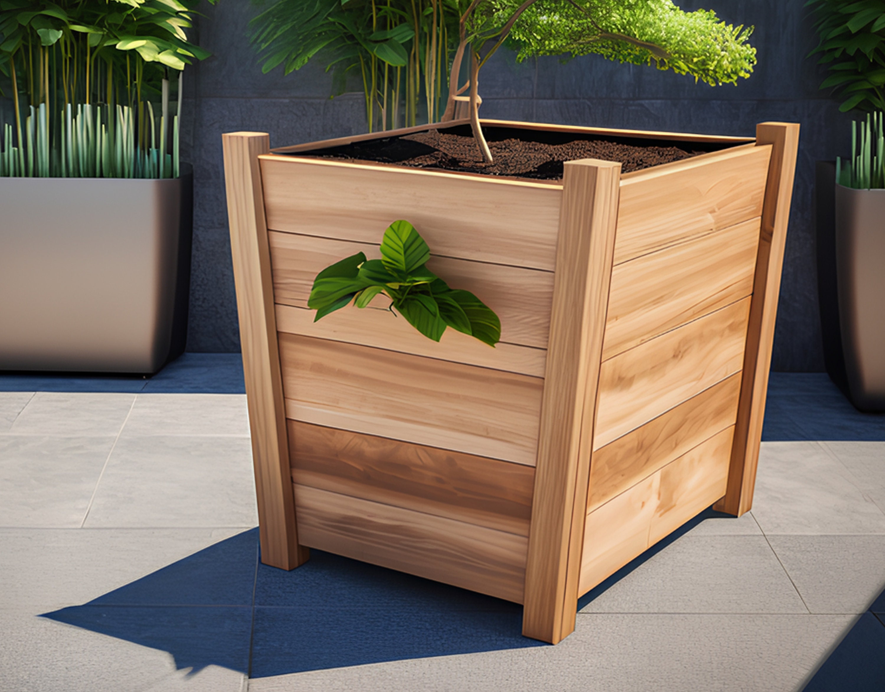 DIY Outdoor Planter Box Plan, Flower Box,woodworking Plans,diy Plans ...