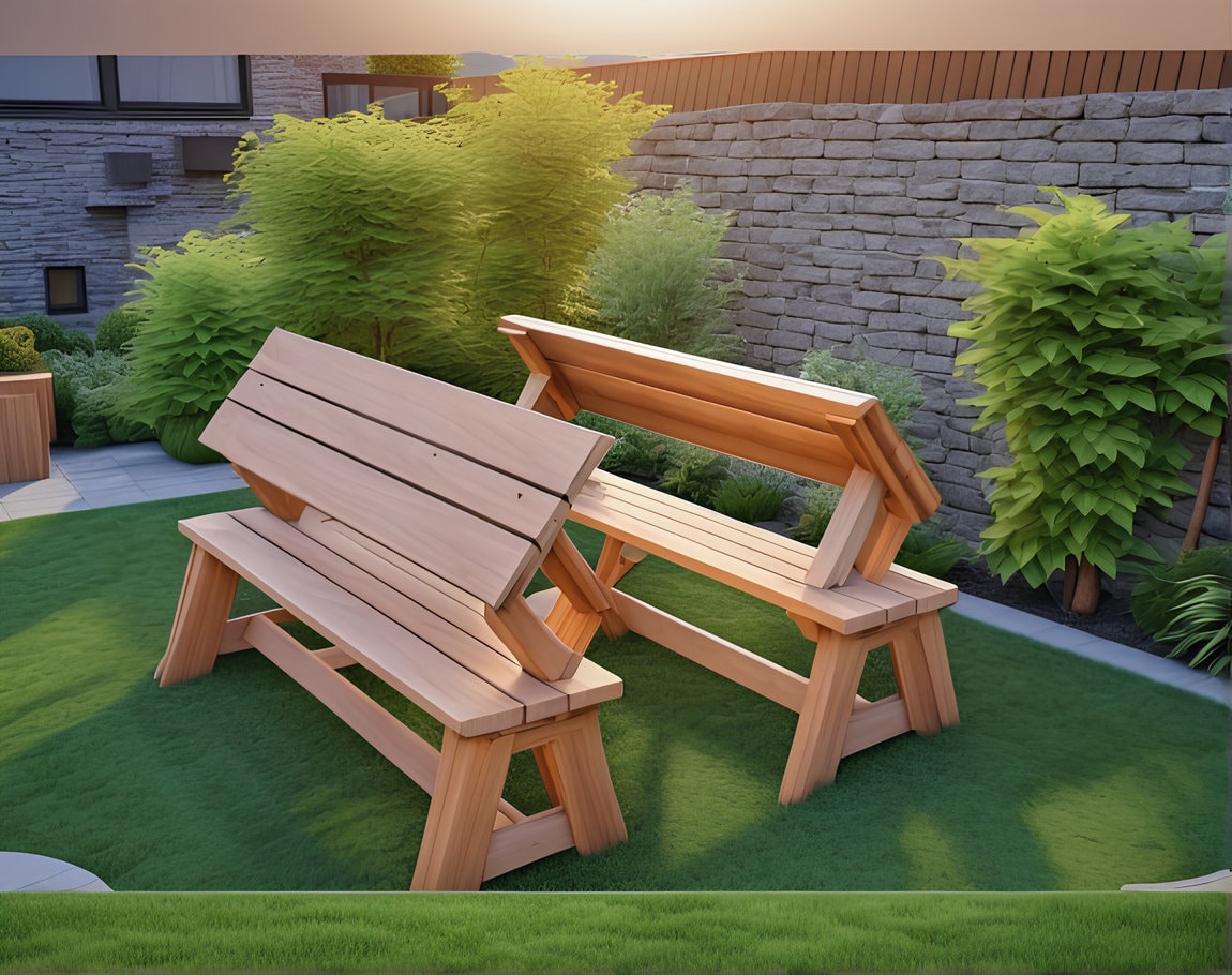 DIY Convertible Picnic Table, Picnic Table Plans, Patio Furniture ...