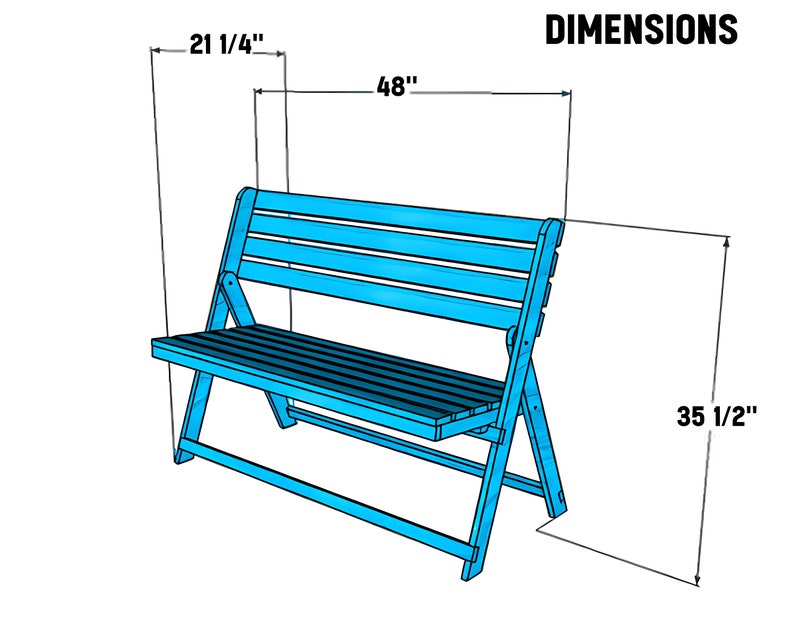DIY Folding Bench Plan Pdf File , Outdoor Bench, Diy Plans, Woodworking ...