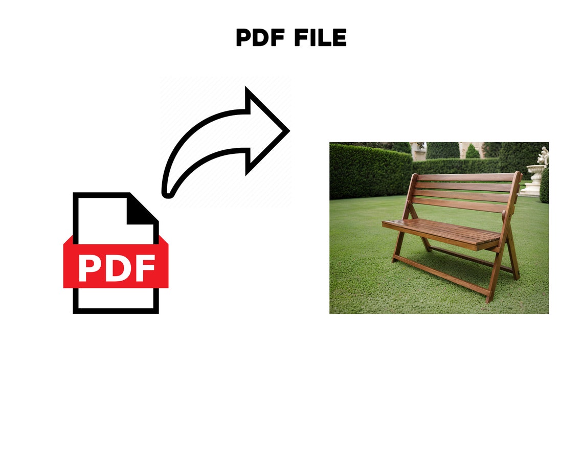 DIY Folding Bench Plan Pdf File , Outdoor Bench, Diy Plans, Woodworking ...