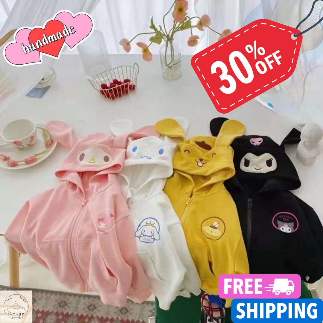 Cute Cartoon Zip-up Kids Jacket: Melody, Cinnamoroll Kids Jackets Long ...