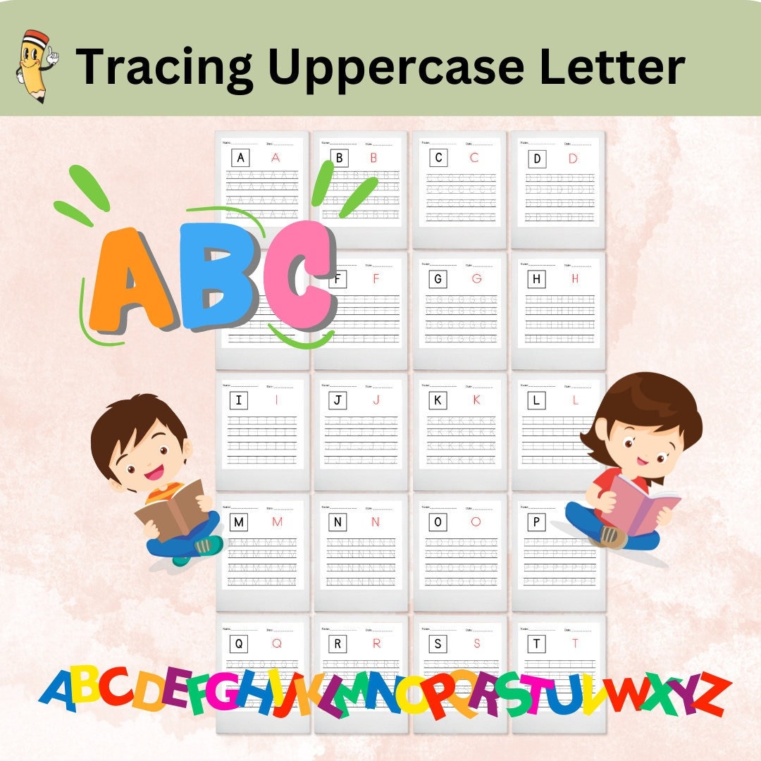 Handwriting Practice Uppercase Alphabet Letters Worksheets Alphabet ...