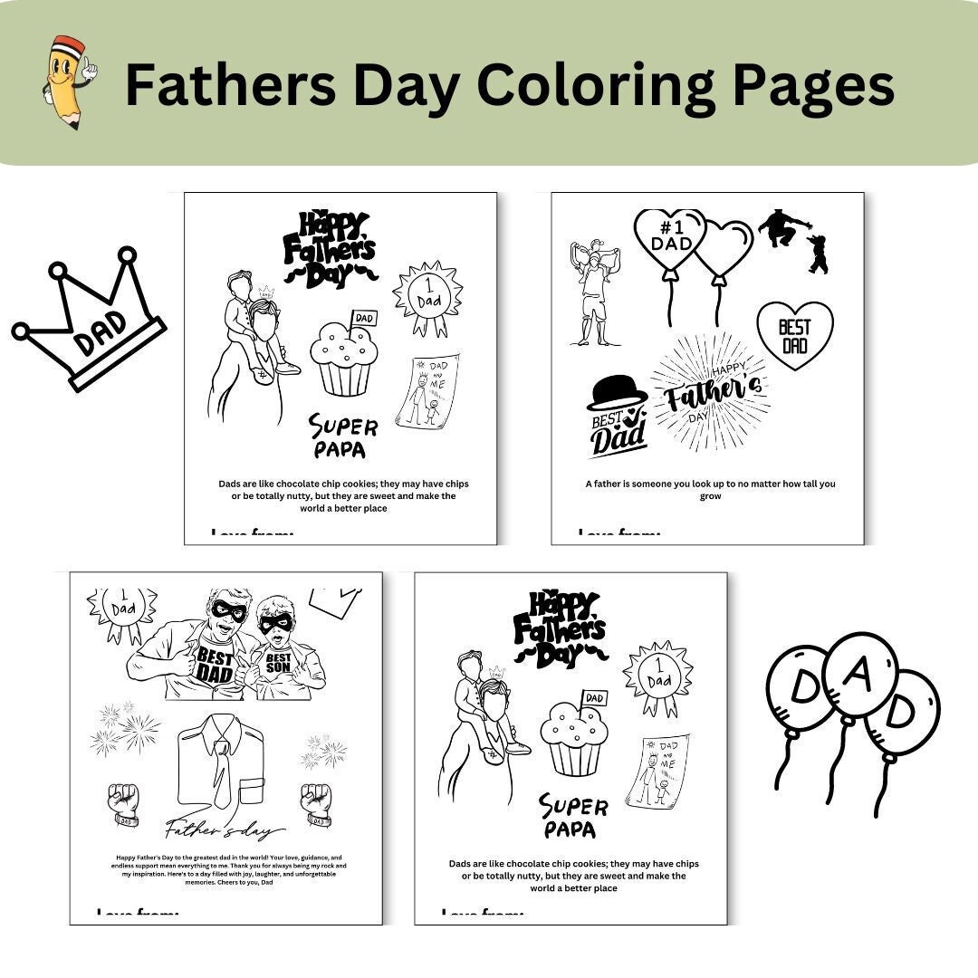 A Father's Day Coloring Adventure - Etsy