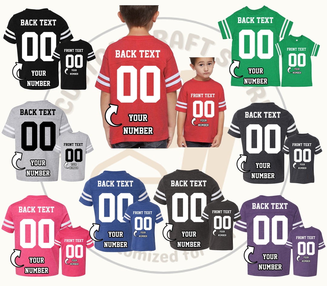 Customized Text Name Number TODDLER Jersey Team Shirts Personalized ...