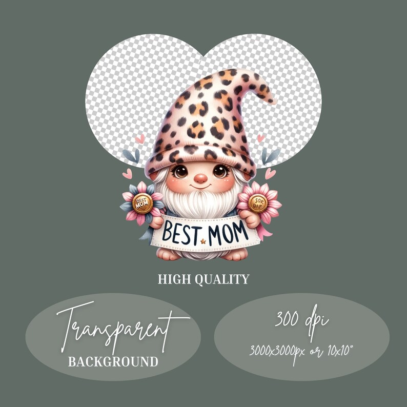 Watercolor Mothers Day Cute Gnomes Collection Clipart, 16 PNG Garden ...