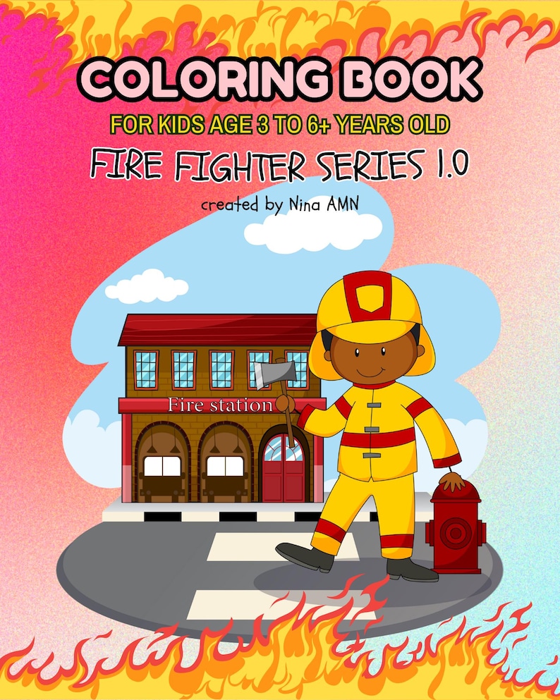 Fire Fighter Series 1.0, Coloring Book, Digital Download, 30 Coloring ...