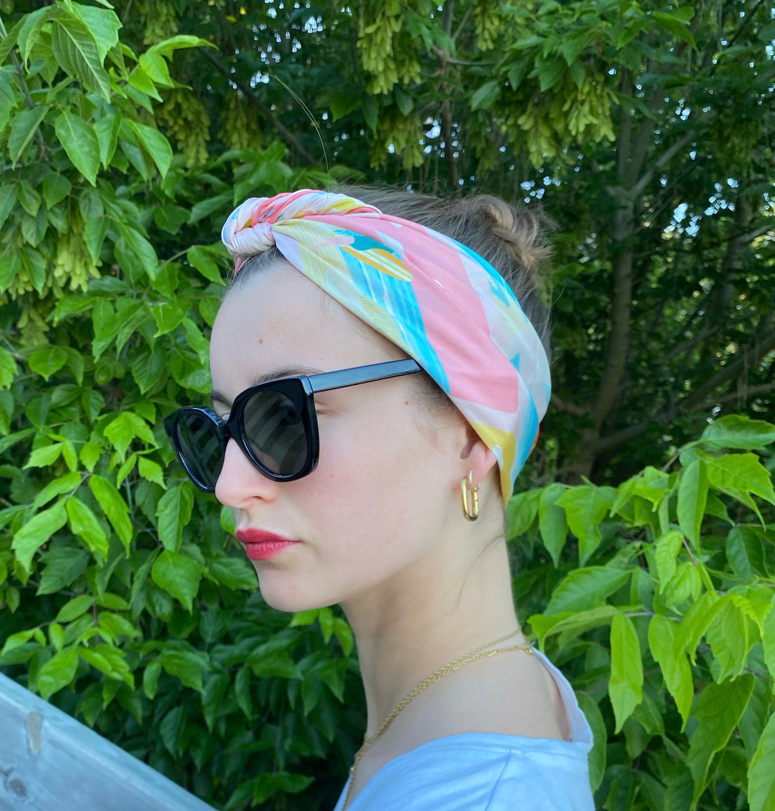 Women's Surf Theme Silk Scarf, Designer Silk Scarf, Twill Hair Scarf ...