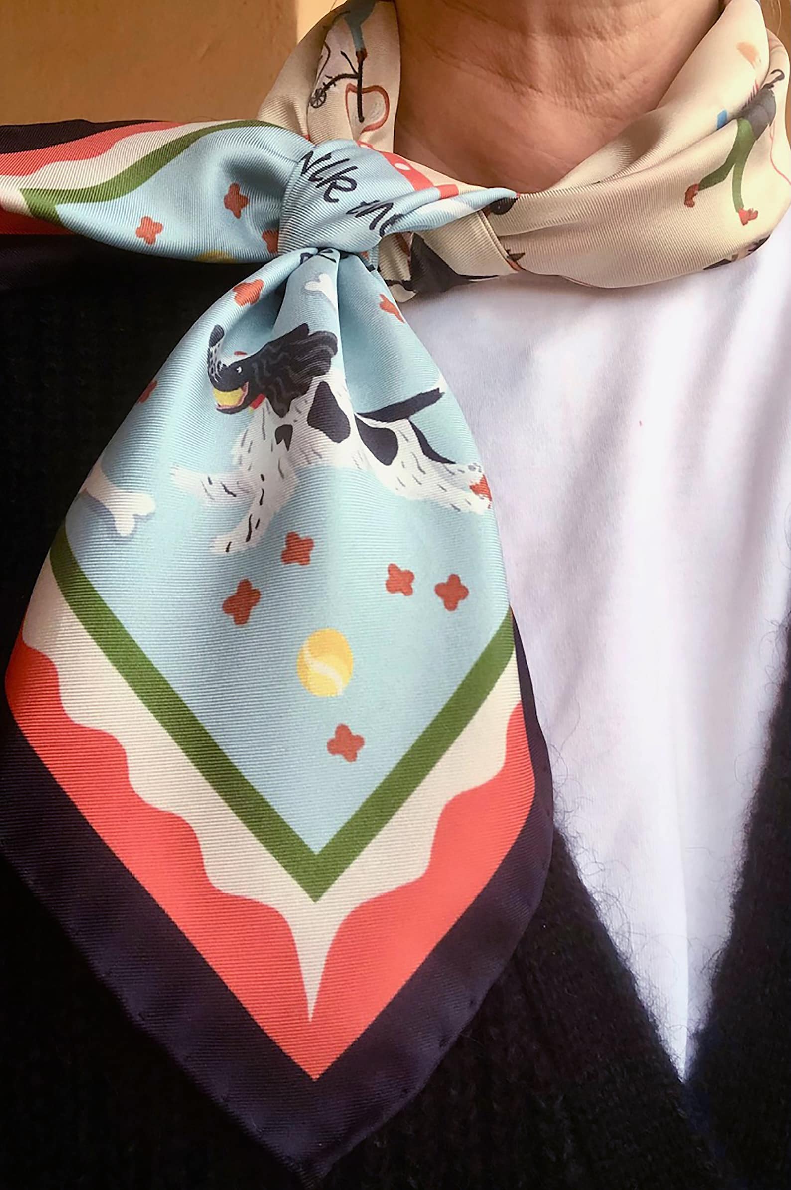 Square Silk Scarf Women With Corgi Dachshund Beagle Pug Pattern, Silk ...