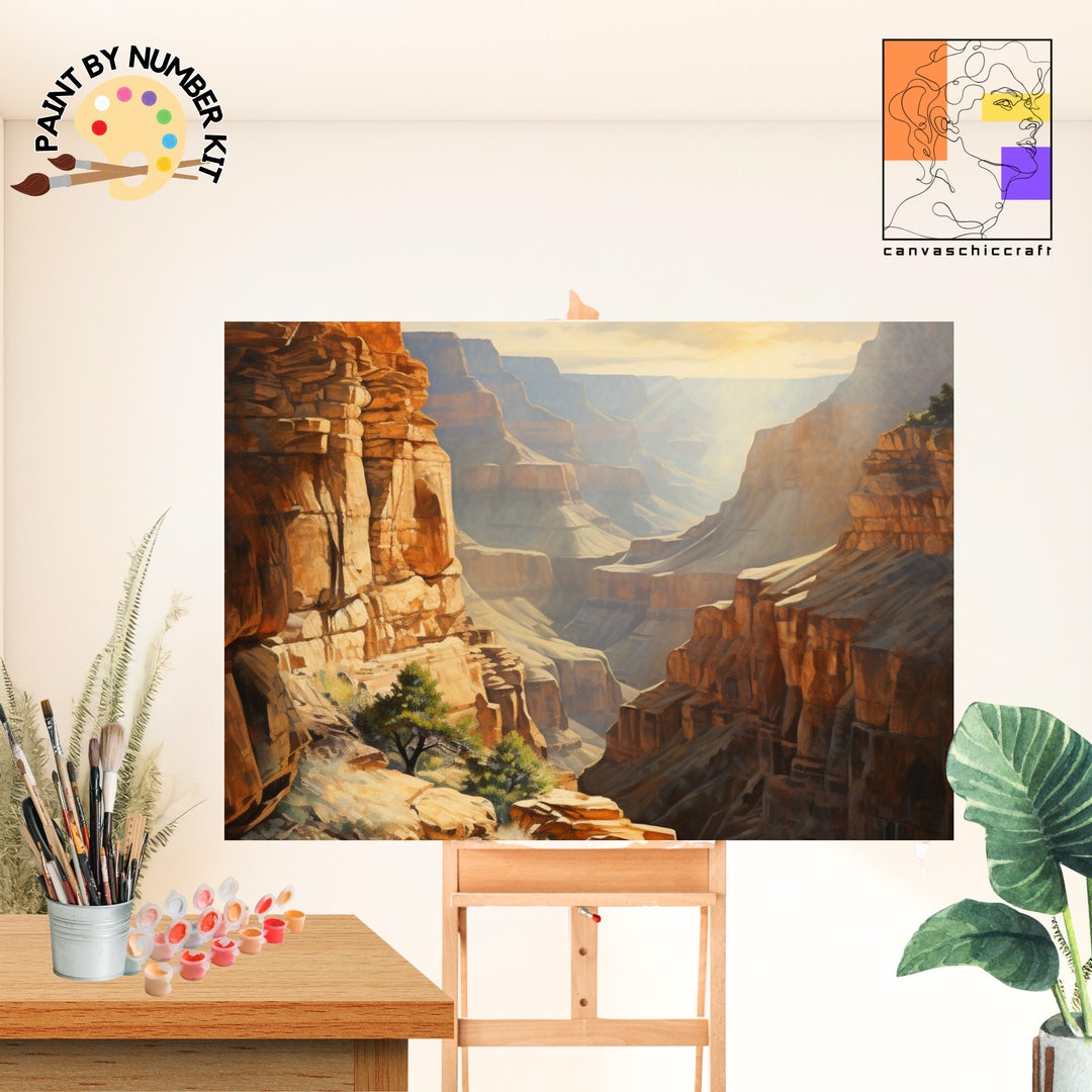 Grand Canyon Mountain Painting Set, Diy Mountain Landscape Paint by ...