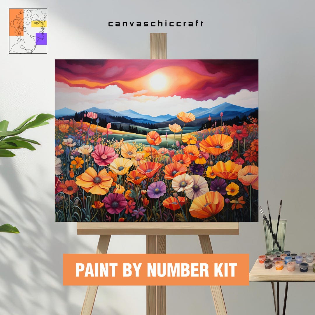 Diy Painting by Numbers Kit, Landscape Painting Kit, Coloring Numbered ...