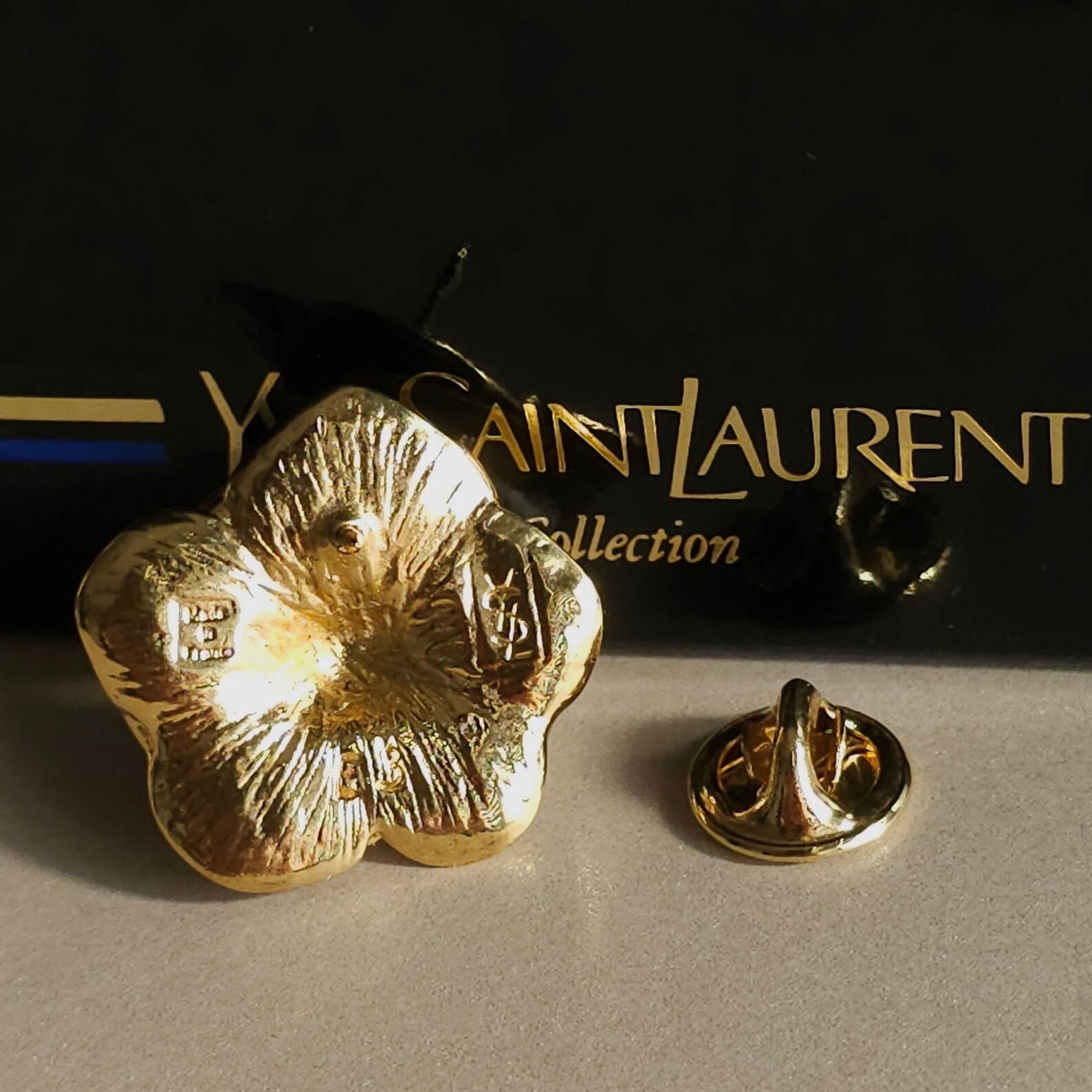 Vintage Flower Earrings Yves Saint Laurent 22k, Vintage Flower Brooch ...