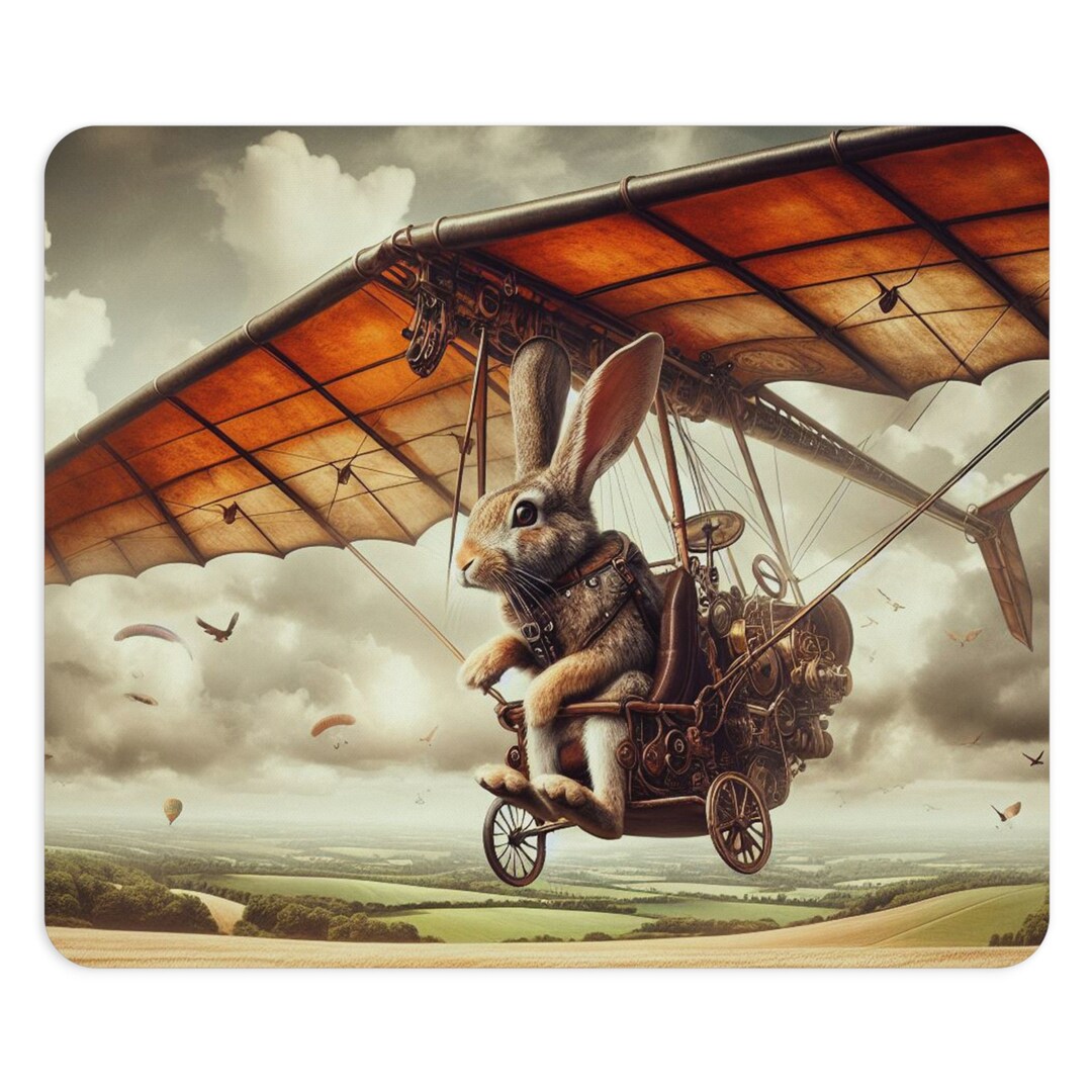 Steampunk Hang Gliding Bunny Rabbit Mouse Pad - Etsy
