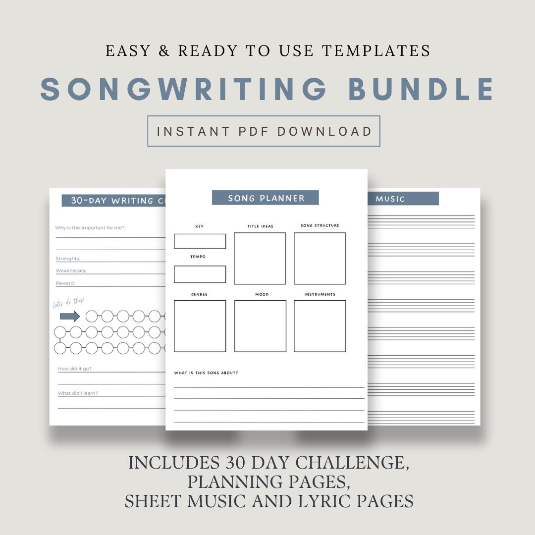 Songwriting Bundle - 30-day Challenge Included - A4 - Music Industry ...