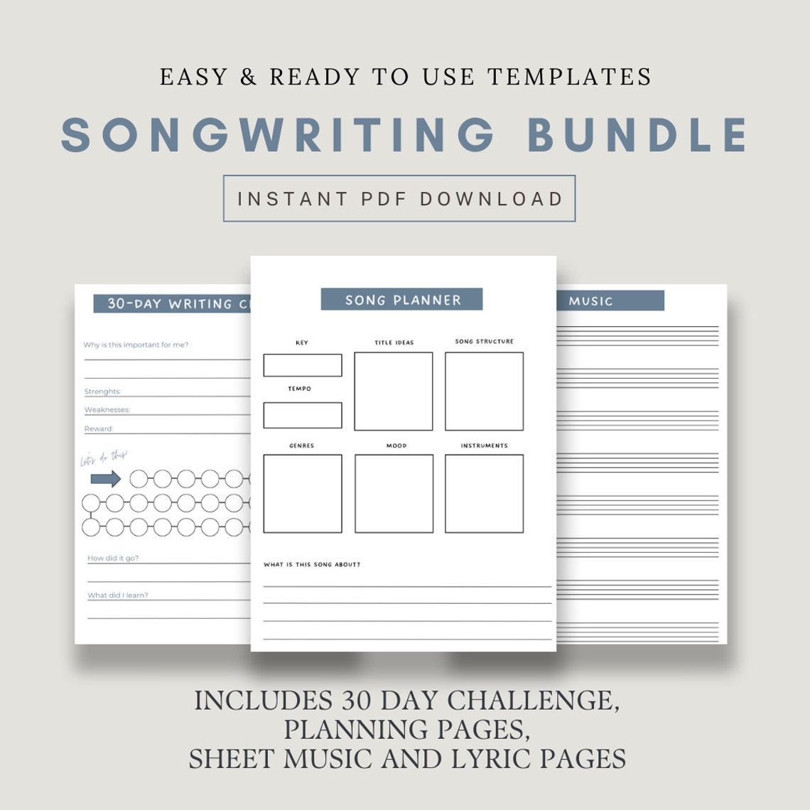 Songwriting Bundle - 30-day Challenge Included - A4 - Music Industry ...