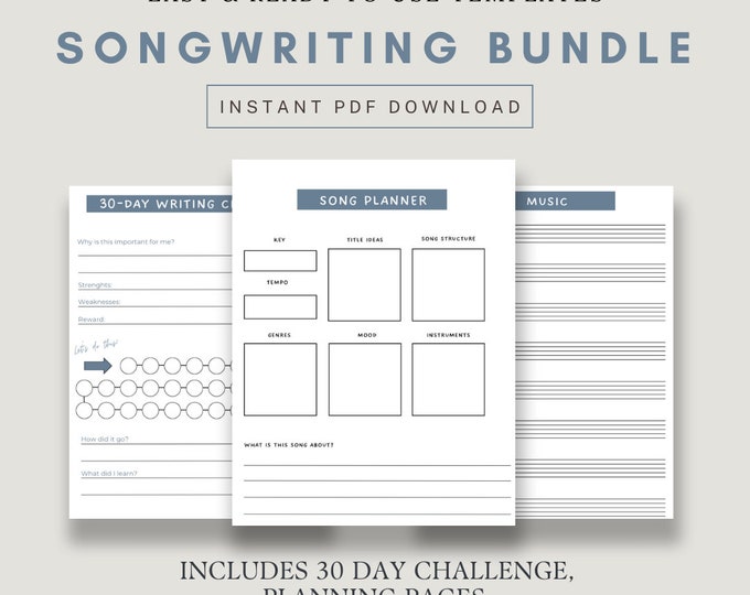 Songwriting Bundle - 30-day Challenge Included - A4 - Music Industry ...