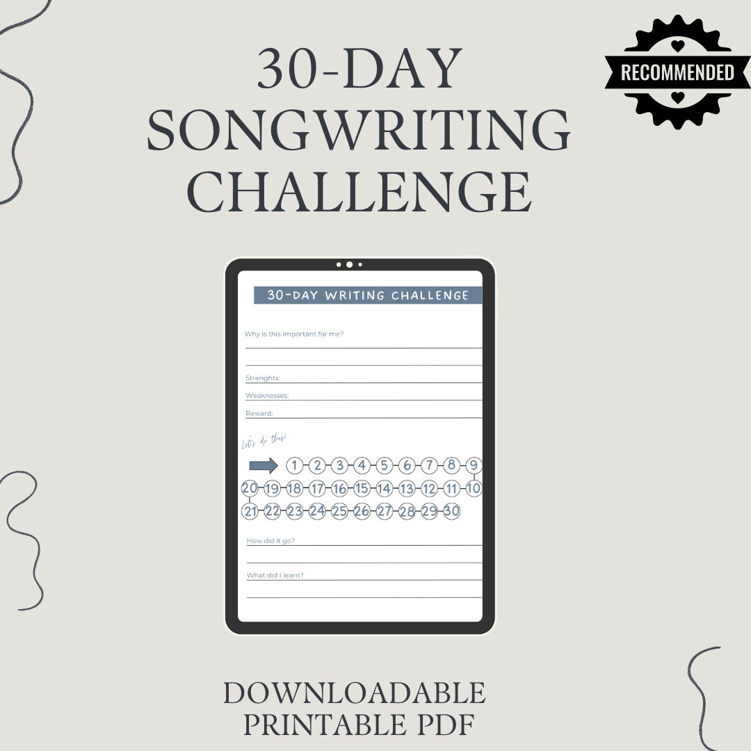 30-day Songwriting Challenge - A4 - Music Industry Singer Songwriter ...