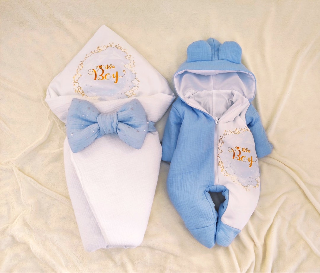 Newborn Baby Gift Set. Muslin Newborn Blanket, Newborn Romper. Preemie ...