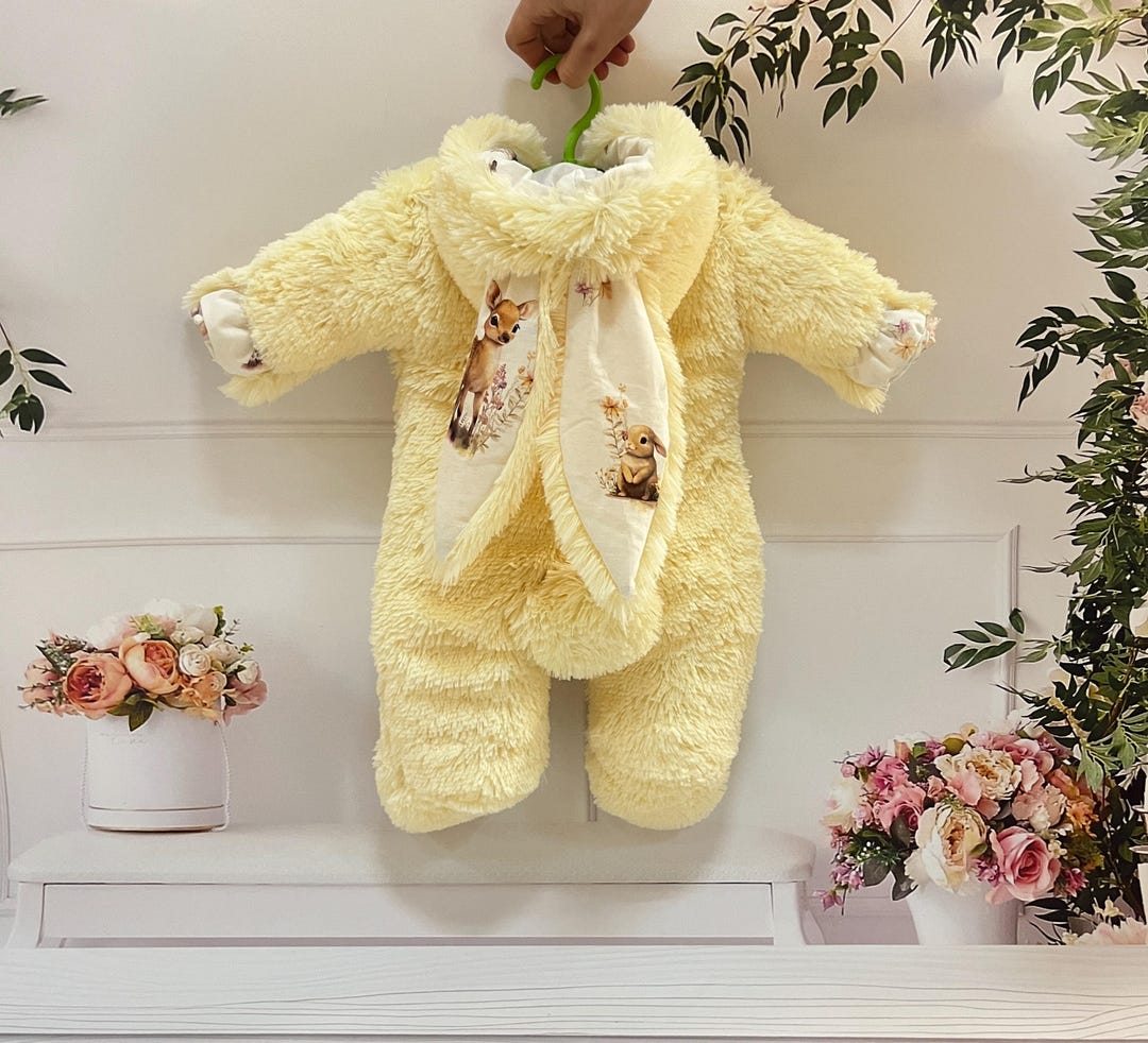 Faux Fur Bunny Romper: Newborn Jumpsuit Whith Cotton Lining - Etsy