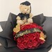 Graduation Ramo Buchon, Red Glitter Eternal Rose Bouquet, Handmade Fake ...