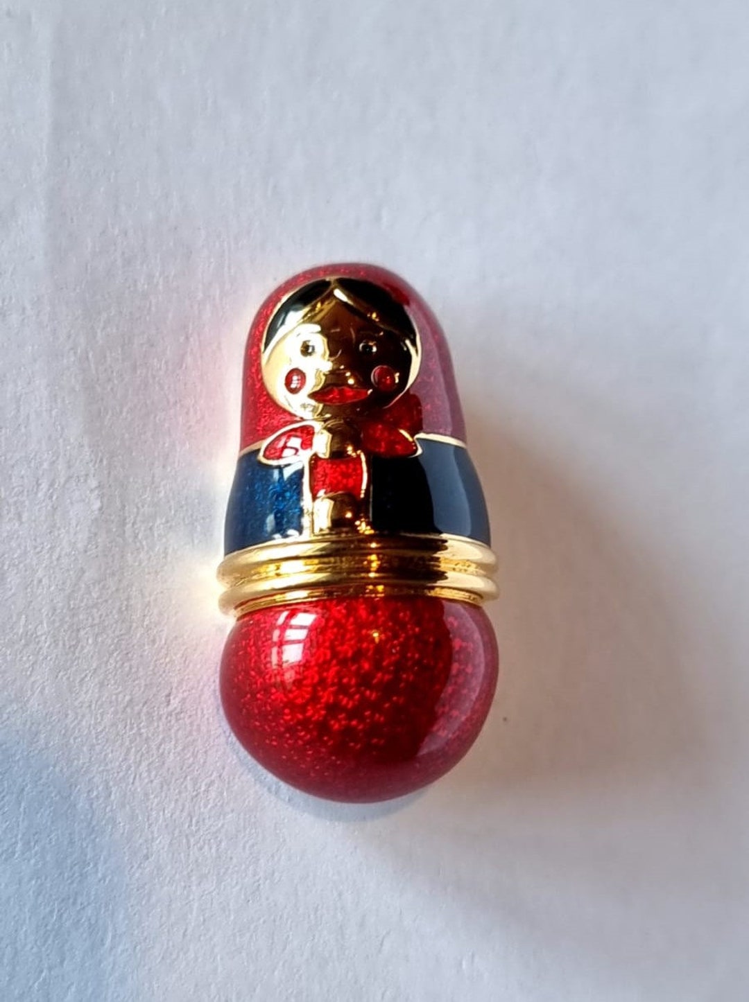 Vintage Enamel Nesting Doll Pin - Etsy