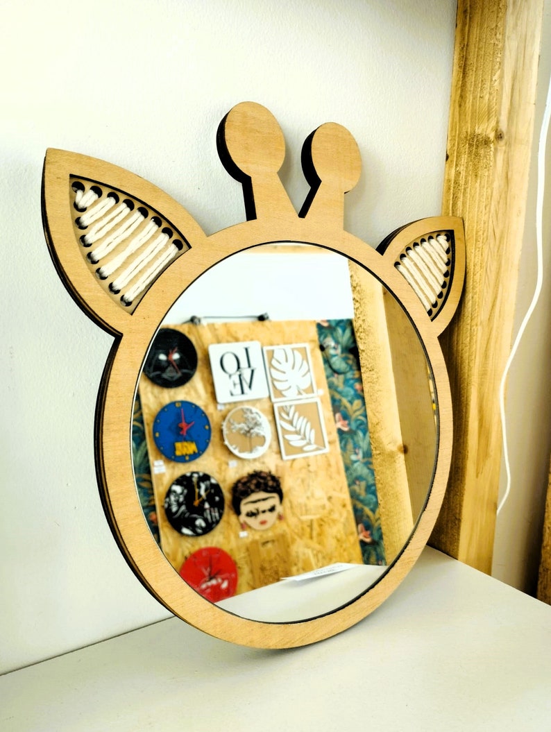 Personalized Giraffe Mirror: Kids Room Decor, Animal Theme - Etsy
