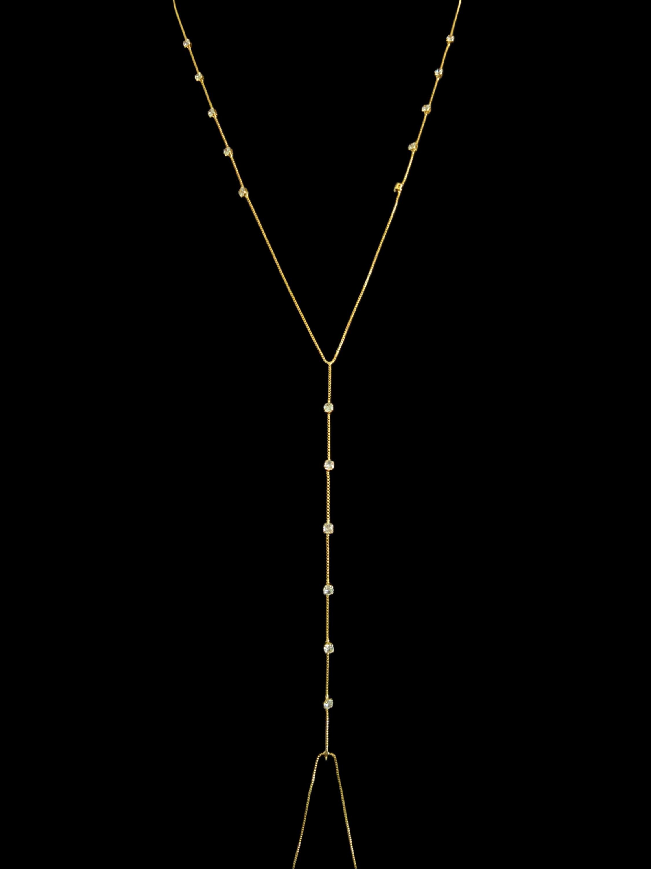 Gold Cz Body Chain, Sparkle Drape Chain, Body Chain, Dainty Gold Body ...