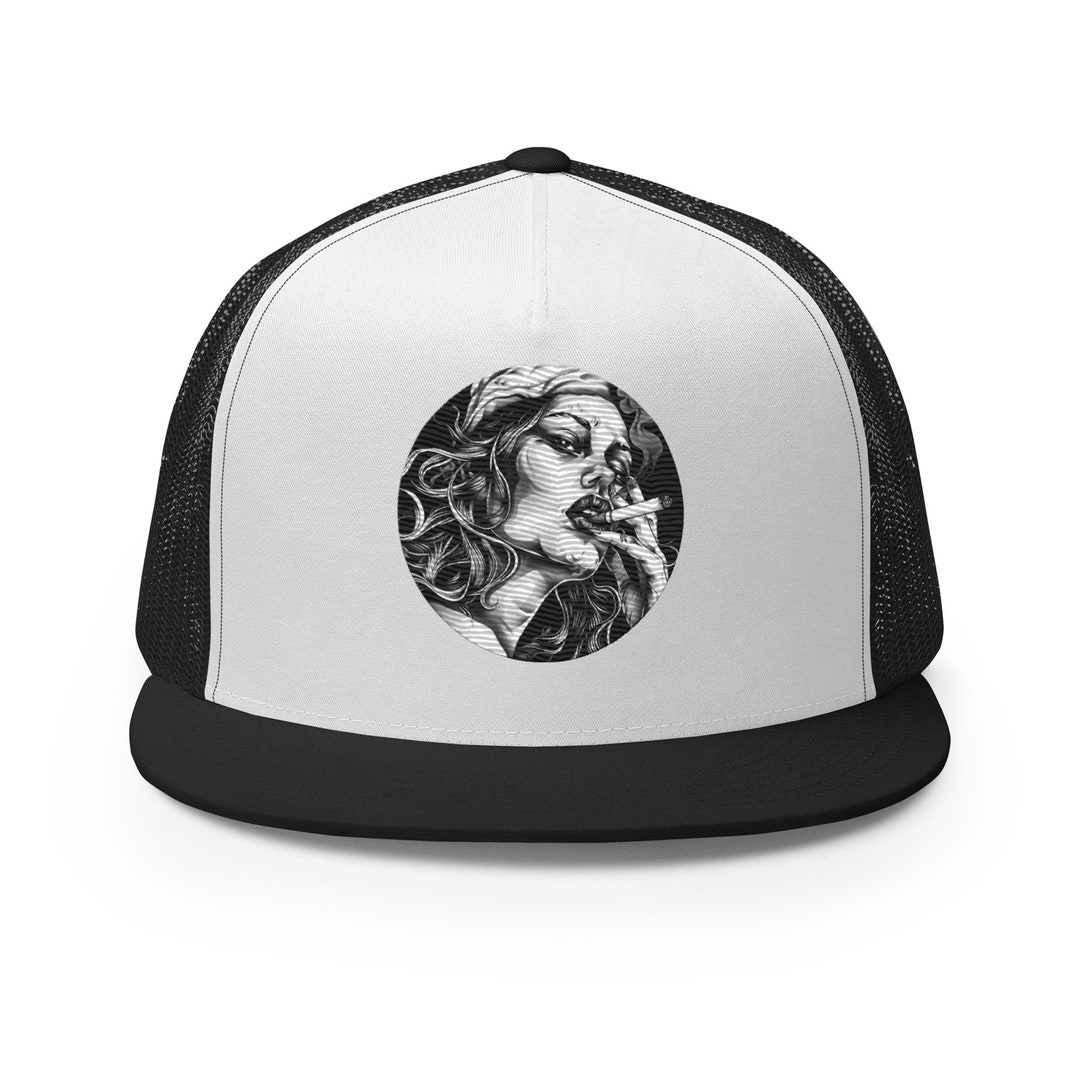 Sexy Lady Graphic Smoker Design Cap - Etsy
