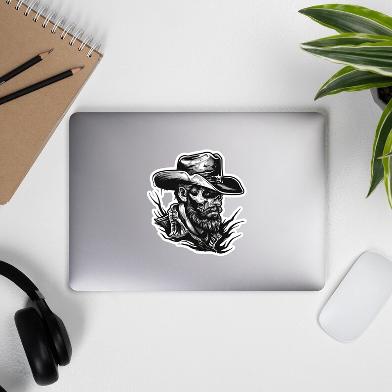 Skull Cowboy Design Sticker - Etsy