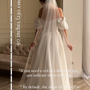Wedding Bridal Veil With Pearls Cathedral Chapel Length Veil - Etsy