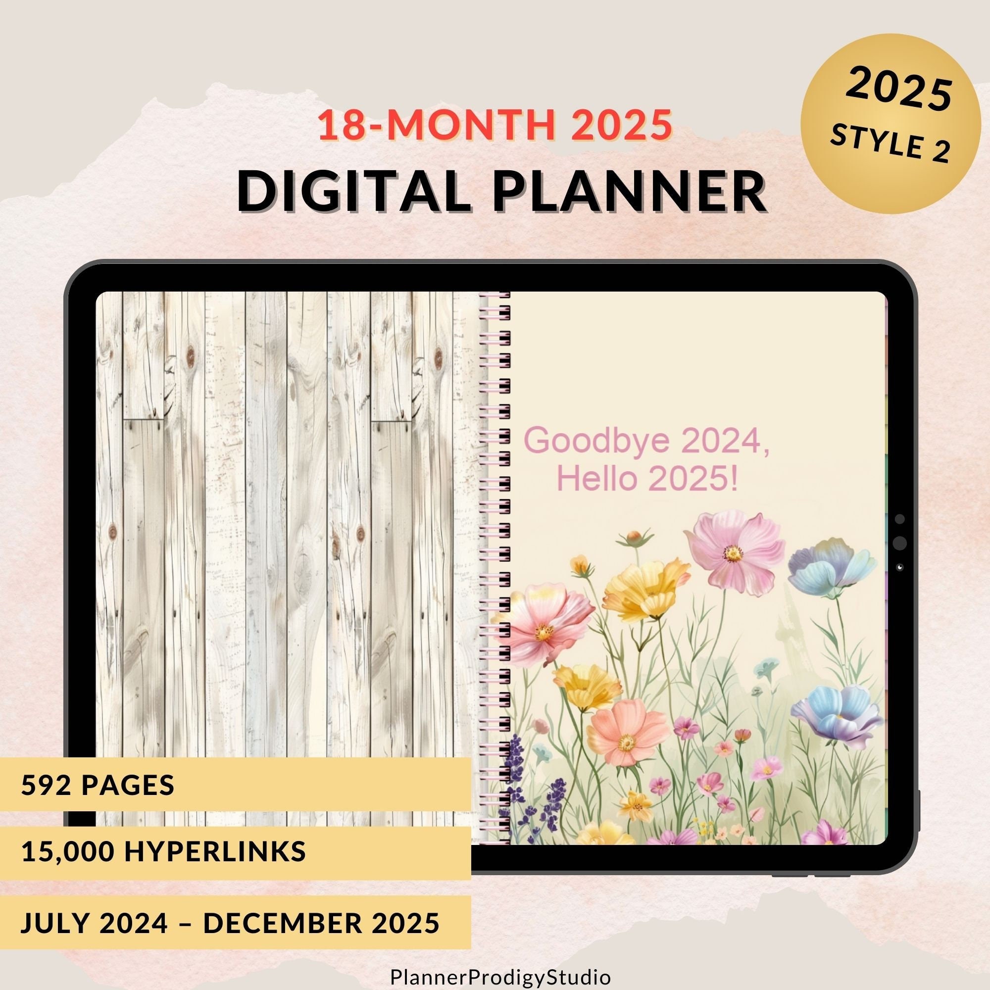 2024-2025_18 Month Digital Planner-style 2 - Etsy