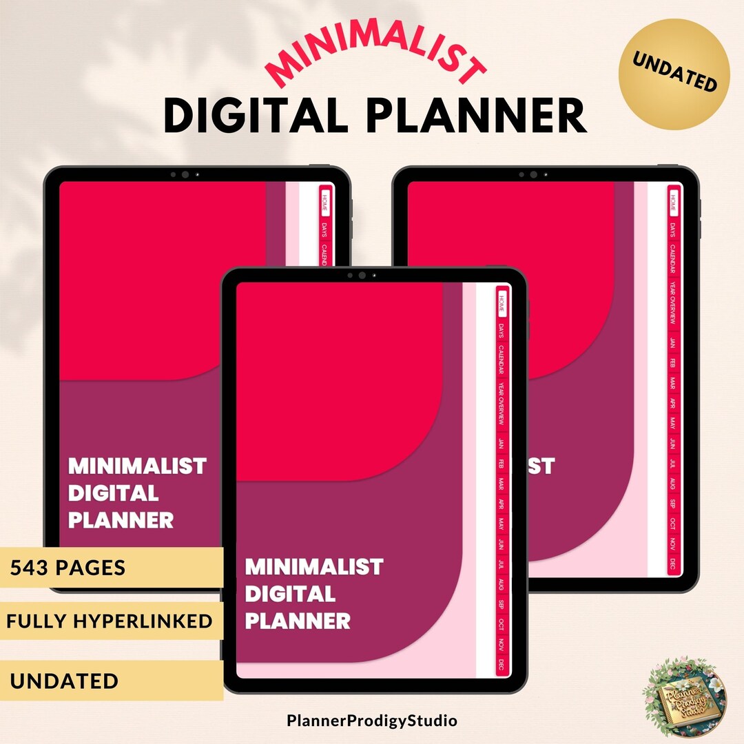 Minimalist Undated Digital Planner - Etsy