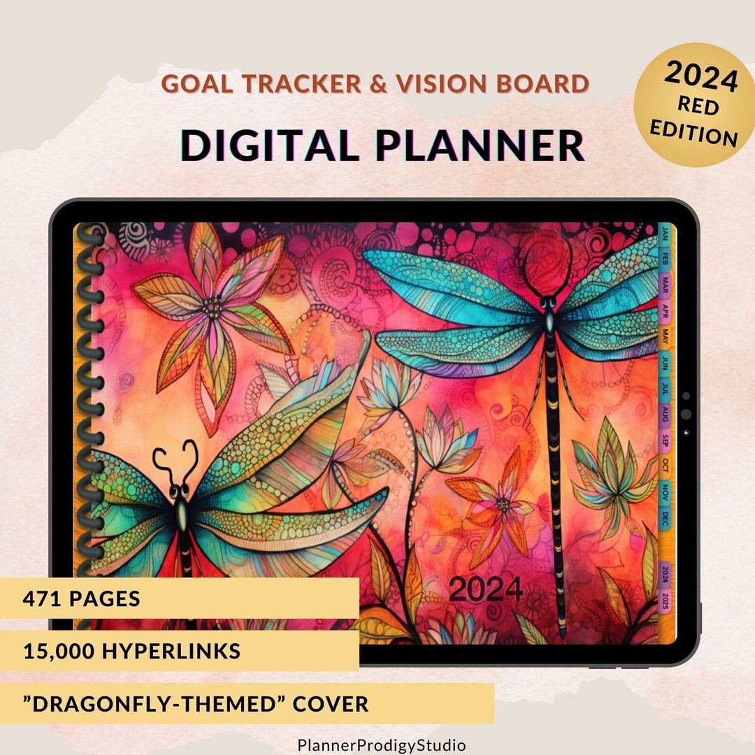 Goal Tracker & Vision Board Digital Planner-red - Etsy UK