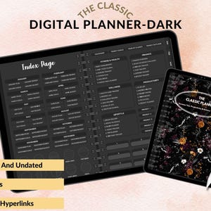 The Classic Digital Planner-dark Style-sunday Start - Etsy