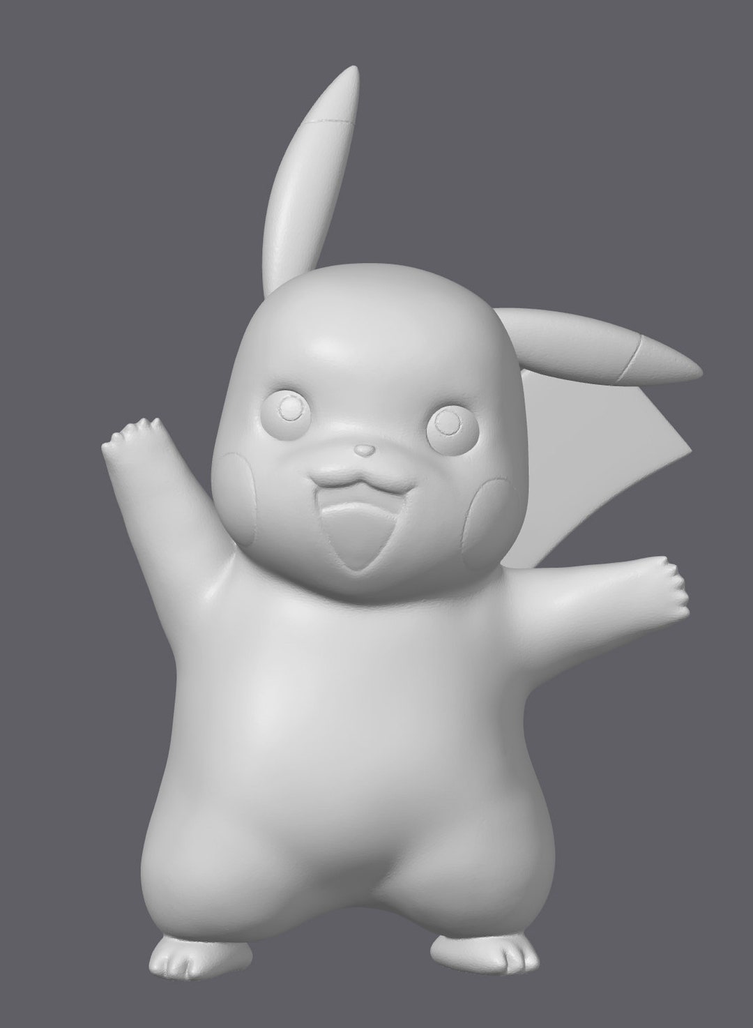 Pikachu 3D Model STL File - High Quality Pokemon Sculpture Digital ...
