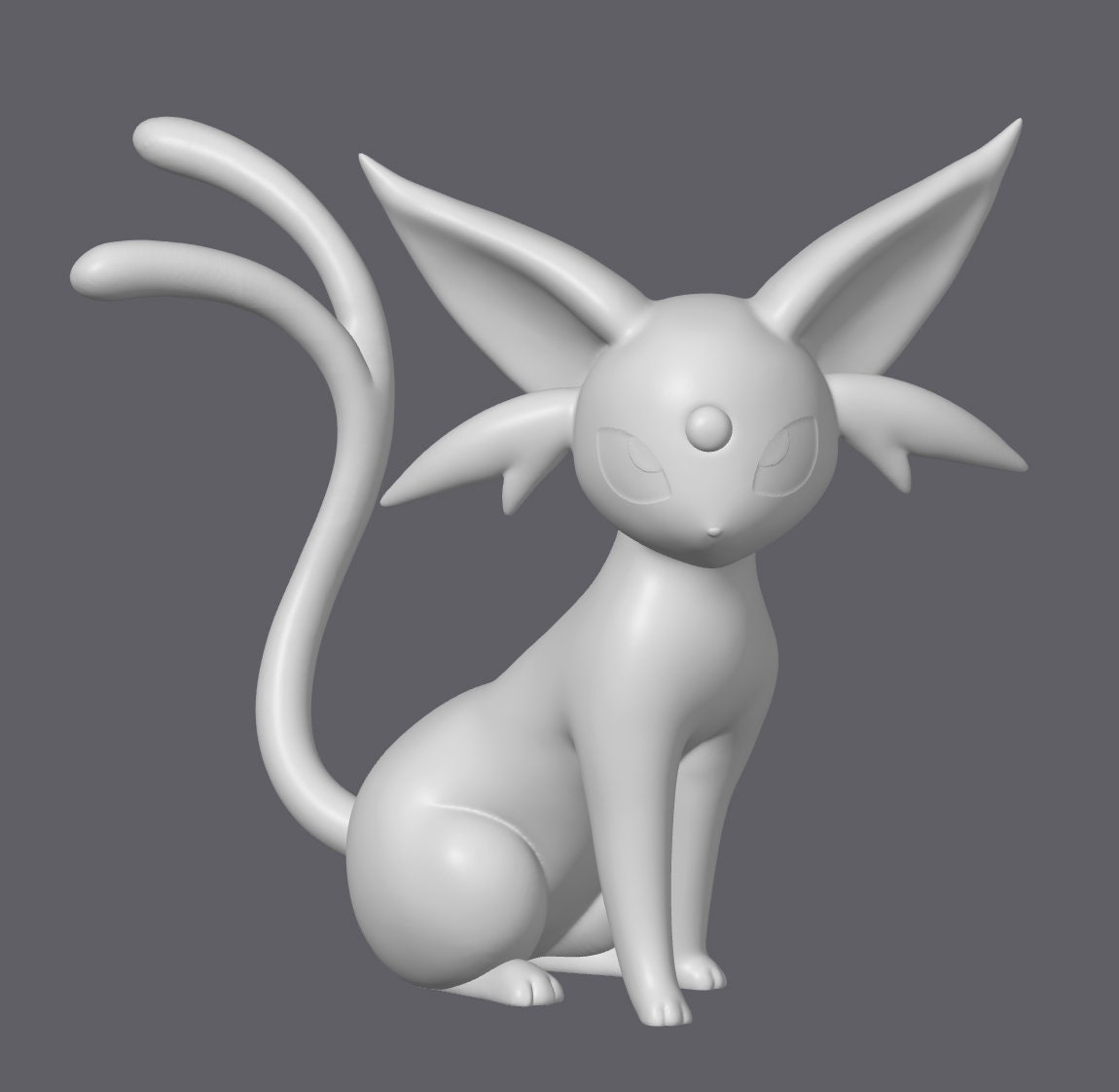 Espeon 3D Model STL File High Quality Pokemon Sculpture Digital Download DIY Pokemon Decor ...