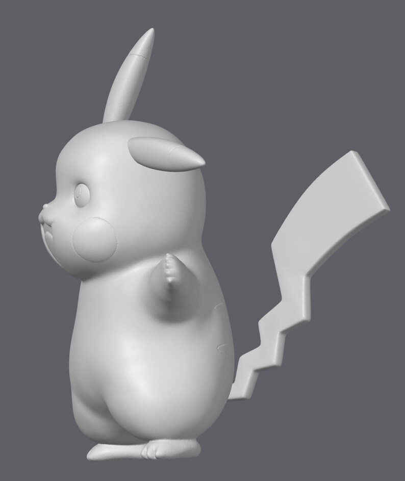 Pikachu 3D Model STL File - High Quality Pokemon Sculpture Digital ...