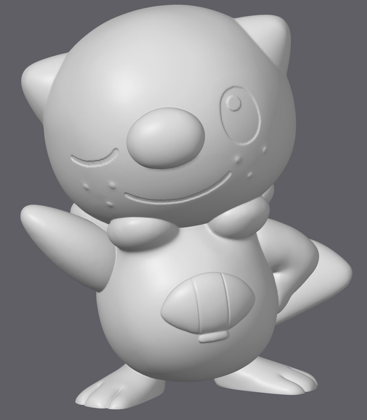 Oshawott 3D Model STL File High Quality Pokemon Sculpture Digital ...